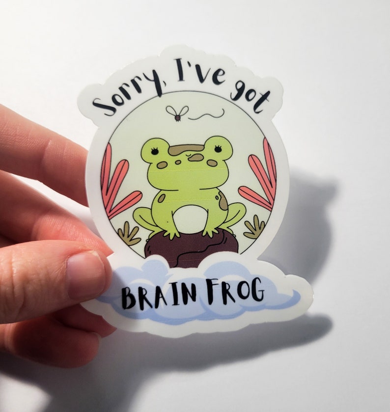 Sorry I've Got Brain Frog Sticker Cute Vinyl or Paper - Etsy