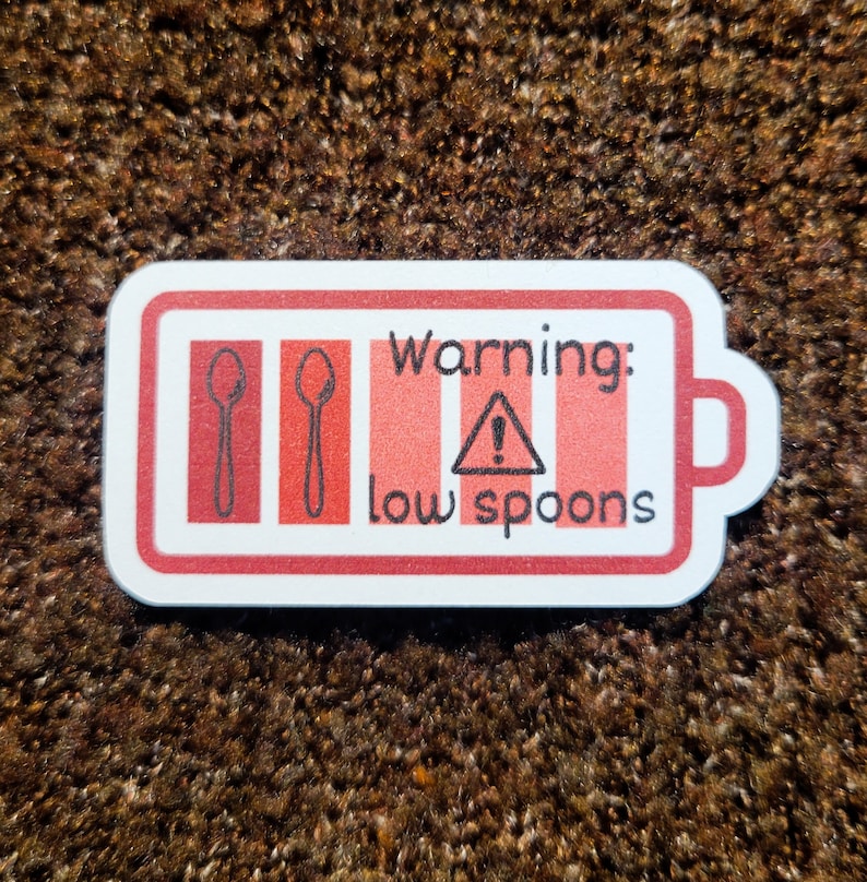 Warning Low Spoons Sticker Cute Vinyl or Paper Chronic Illness POTS EDS ...