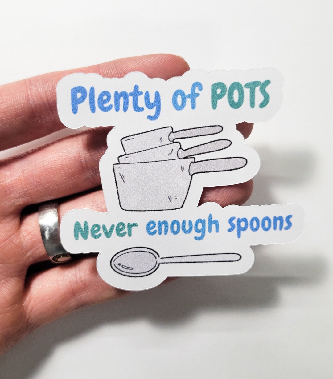 Plenty of POTS Never Enough Spoons Bubble Letters Sticker Chronic ...