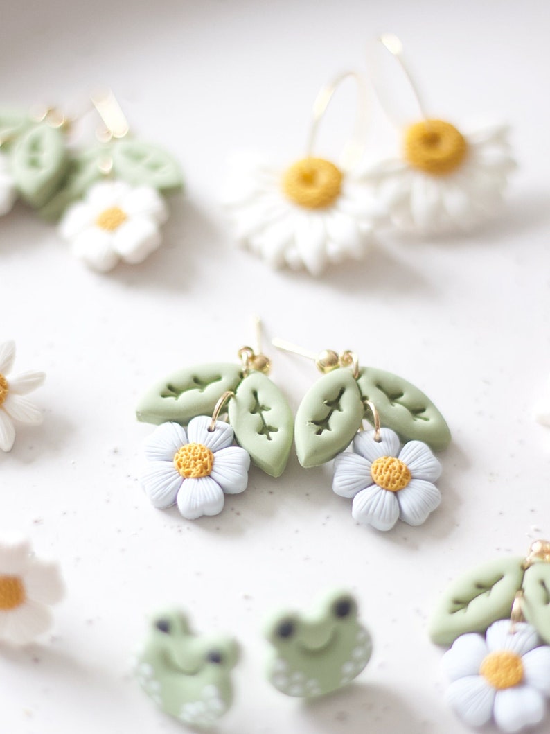 Handmade Spring Garden Polymer Clay Stud & Drop Earrings | Gifts for ...
