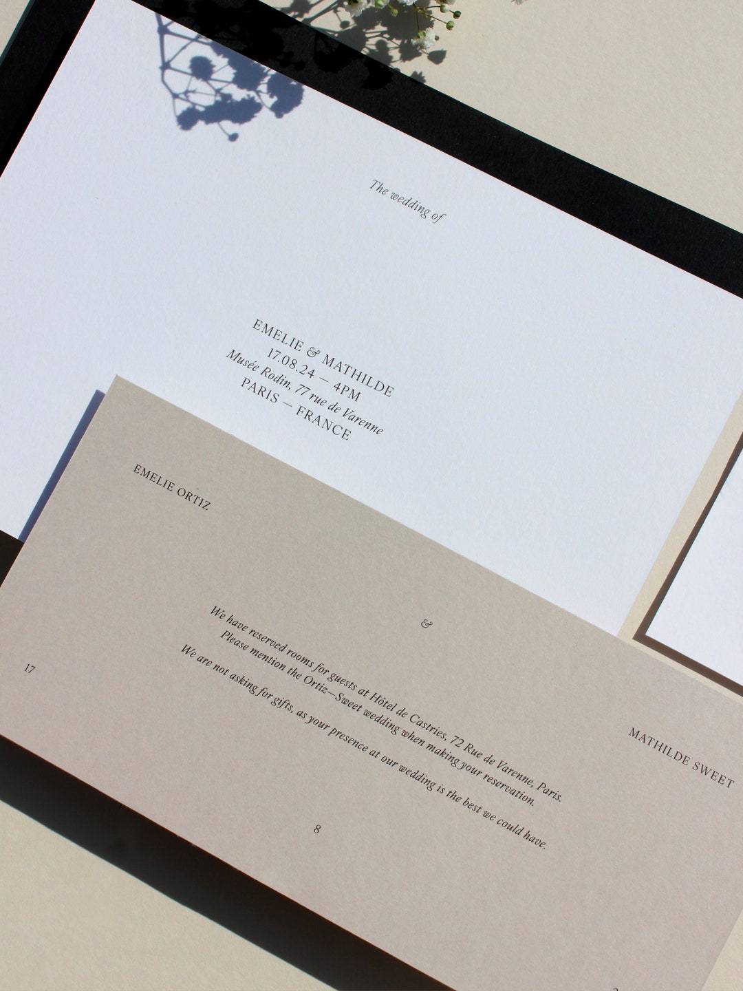 ADAIR Modern, Luxury Type Wedding Invitation Suite, Minimal, Editorial ...