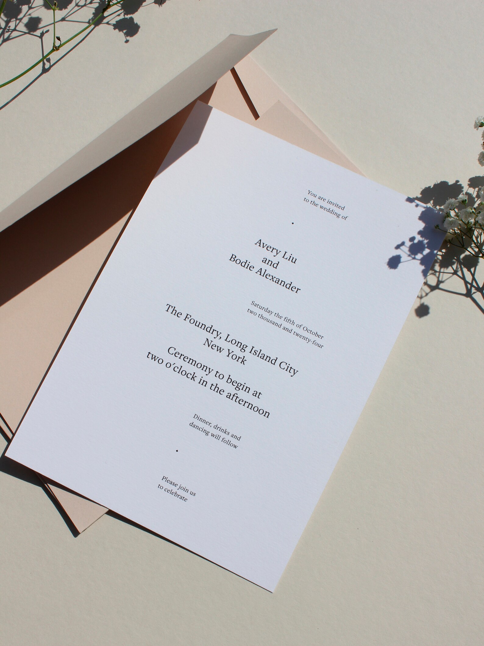 ACKLEY Modern, Luxury Type Wedding Invitation Suite, Minimal, Editorial ...