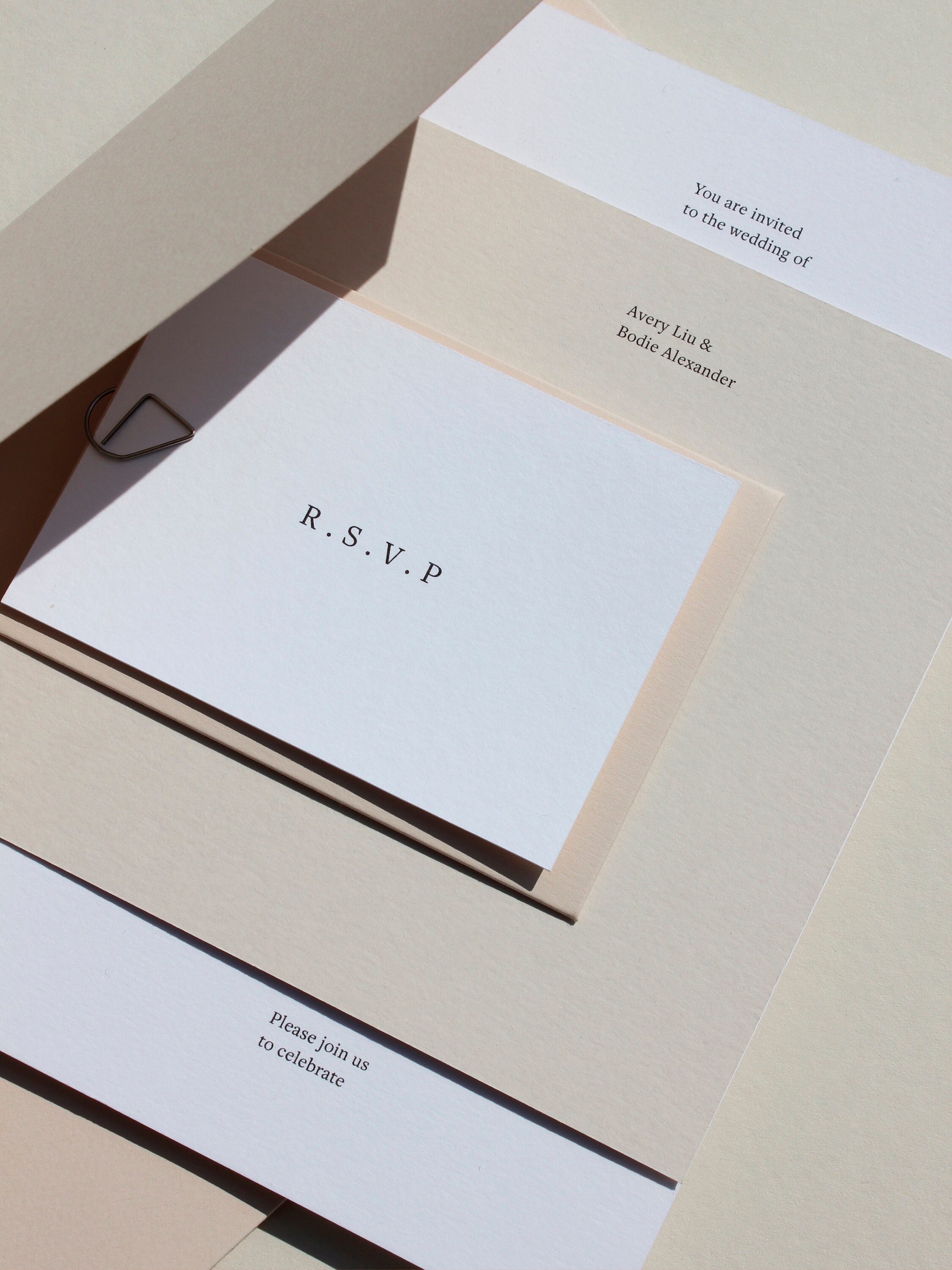 ACKLEY Modern, Luxury Type Wedding Invitation Suite, Minimal, Editorial ...