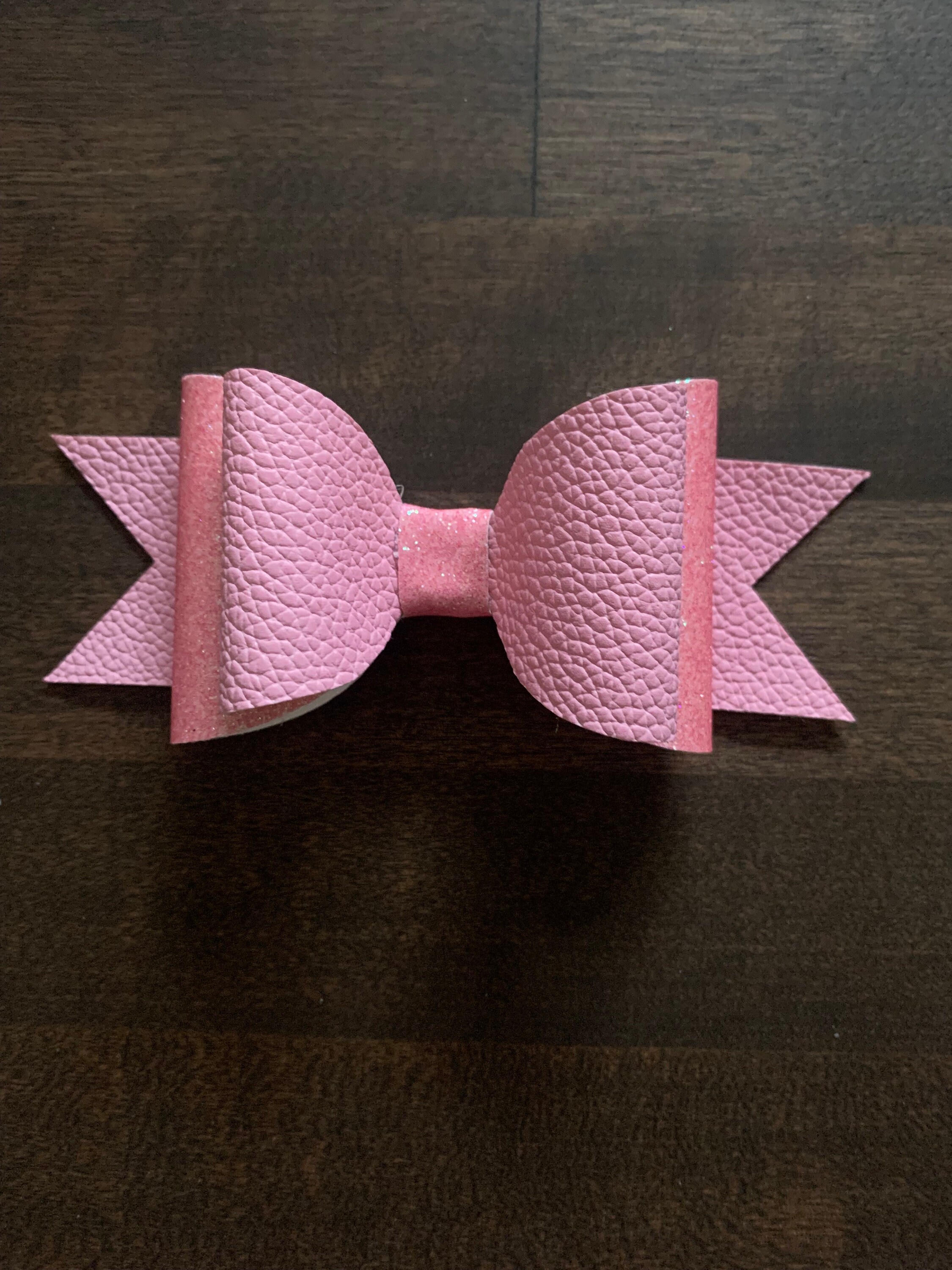Pink Sparkle & Pink Straw Bow Toppers Bow Toppers Pleather Bows Glitter ...