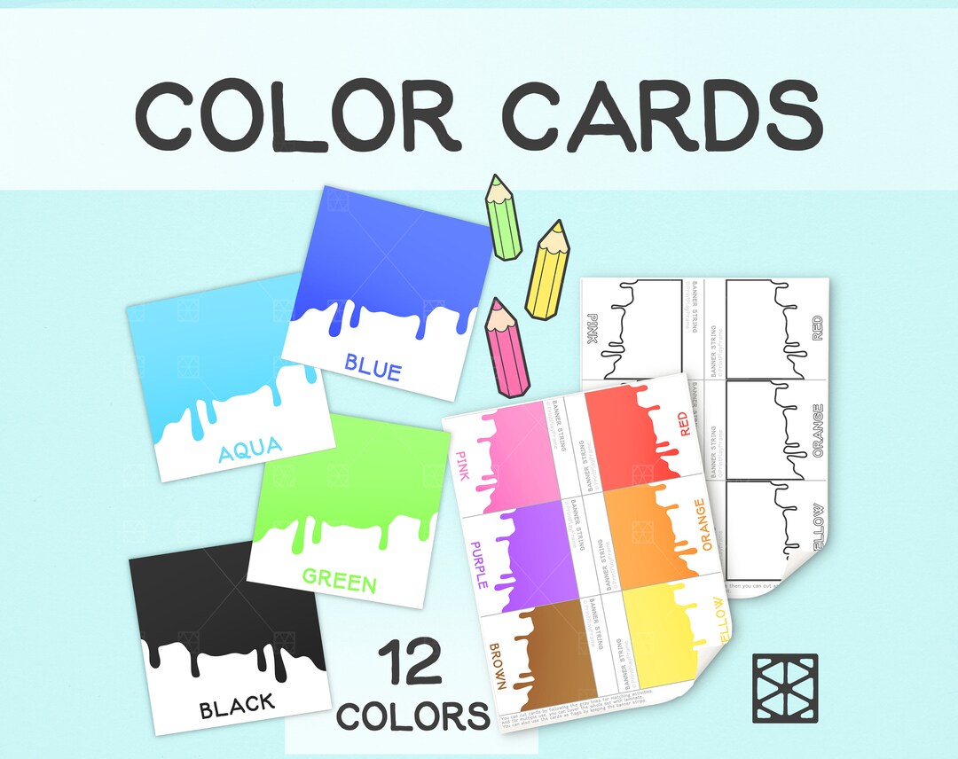 Color Cards for Kids and Toddlers Color Prints for Homeschool - Etsy