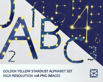 Stardust Alphabet Clipart - Etsy