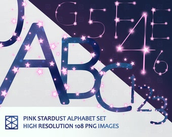 Stardust Alphabet Clipart - Etsy