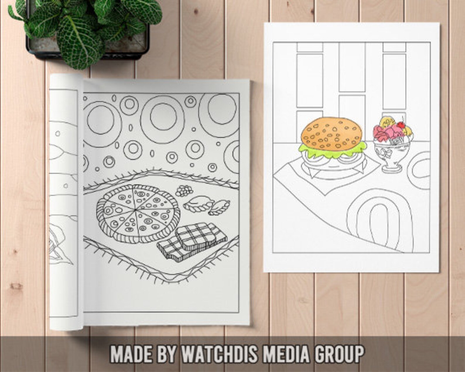 Fast Food Digital Coloring Book for Kids and for Adults - Etsy
