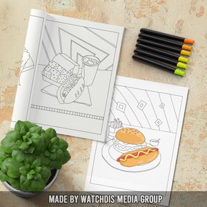 Fast Food Digital Coloring Book for Kids and for Adults - Etsy