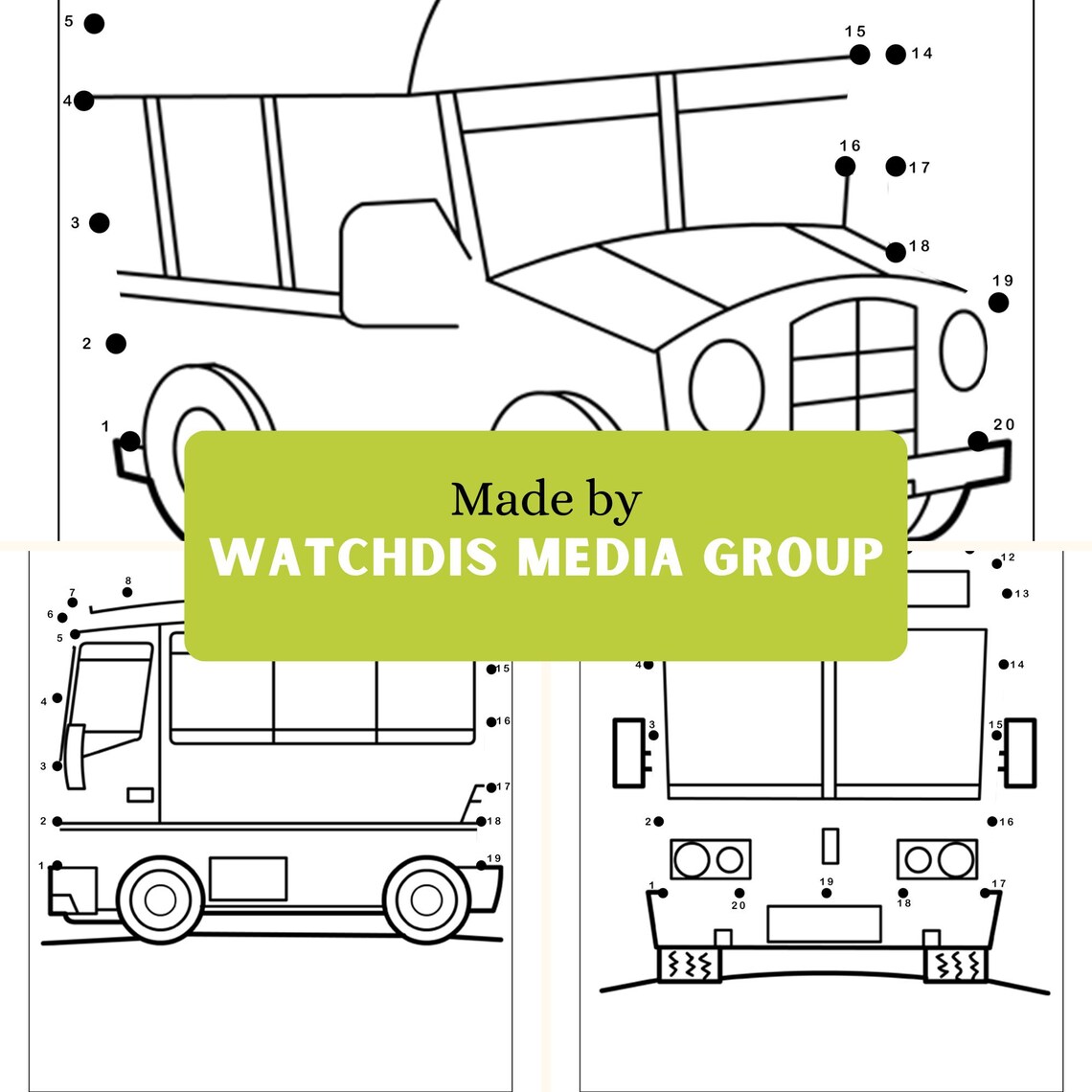 Bus Connect the Dots Dot-to-dot Activity Book for Kids - Etsy