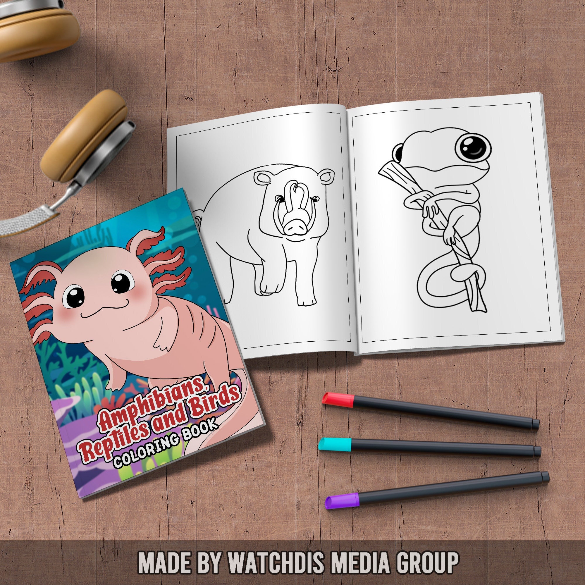 Amphibians, Reptiles and Birds Coloring Book for Animal Lovers - Etsy