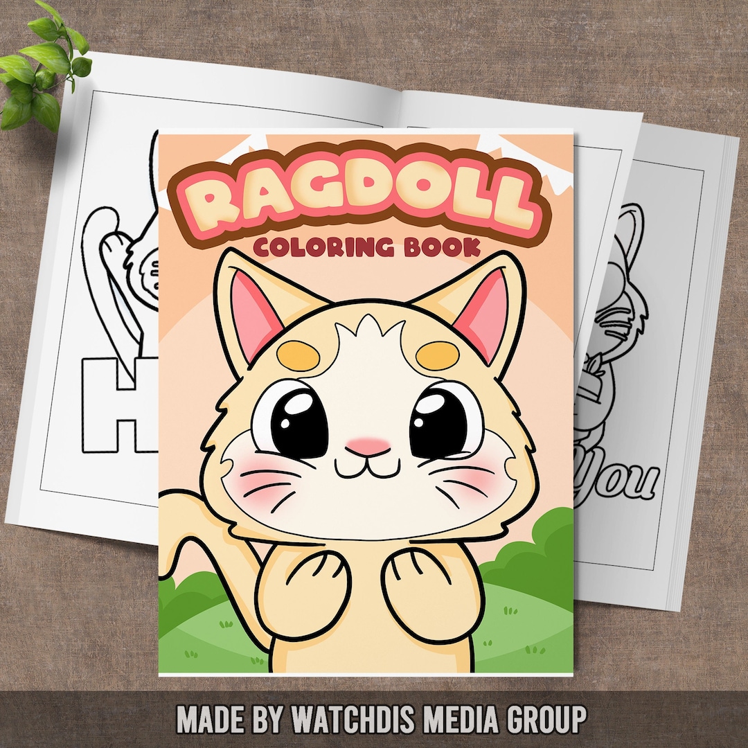 Stress Relief Ragdoll Coloring Book, Digital Coloring, Digital Prints ...