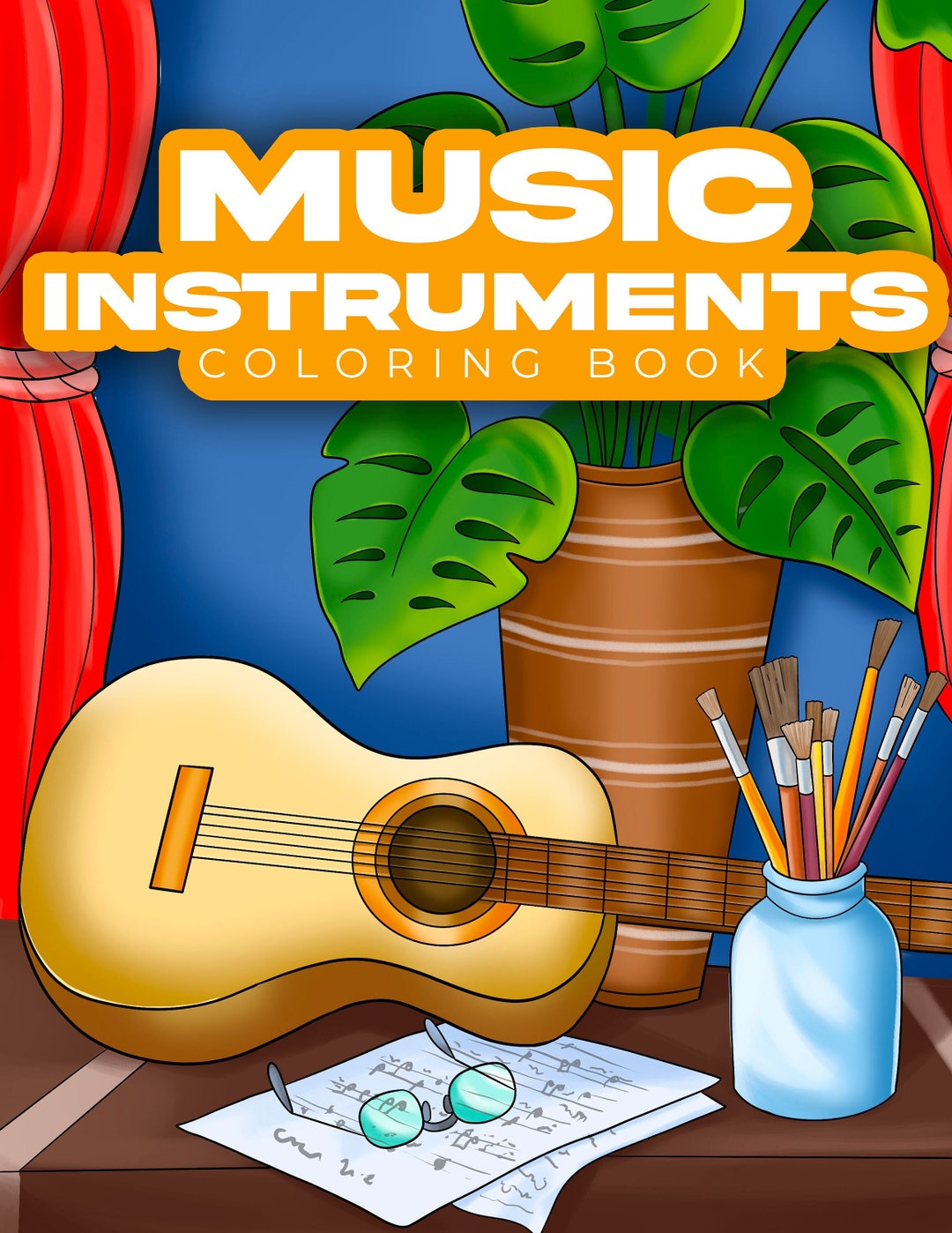 Musical Instrument Coloring Book for Kids and for Adults - Etsy