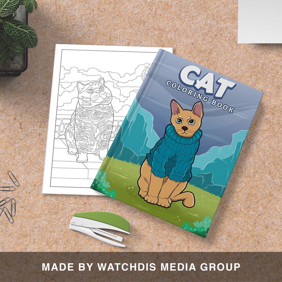 Cats Coloring Book for Kids and Adults - Etsy