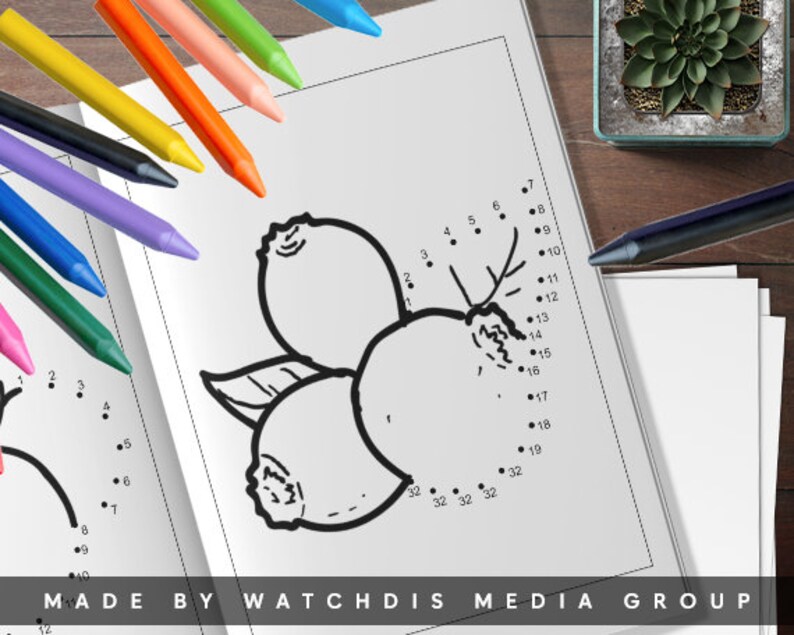 Fruits Connect the Dots Dot-to-dot Activity Book for Kids and All Ages ...