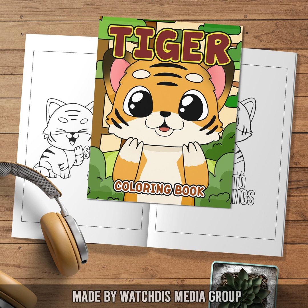 Stress Relieving Tiger Coloring Book for Animal Lovers - Etsy