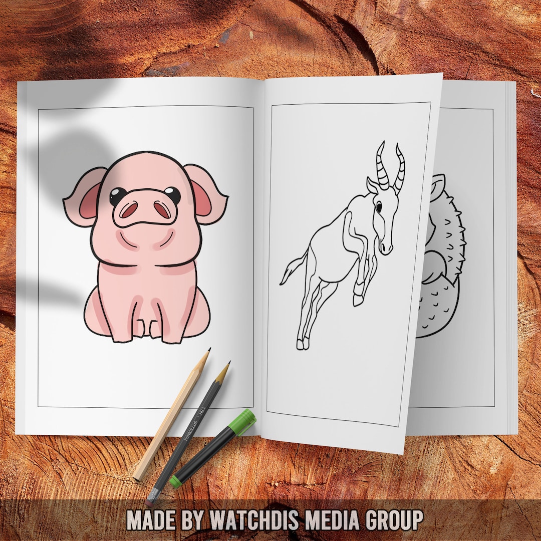 Stress Relief Fabulous Animals Coloring Book for Kids and Adults - Etsy