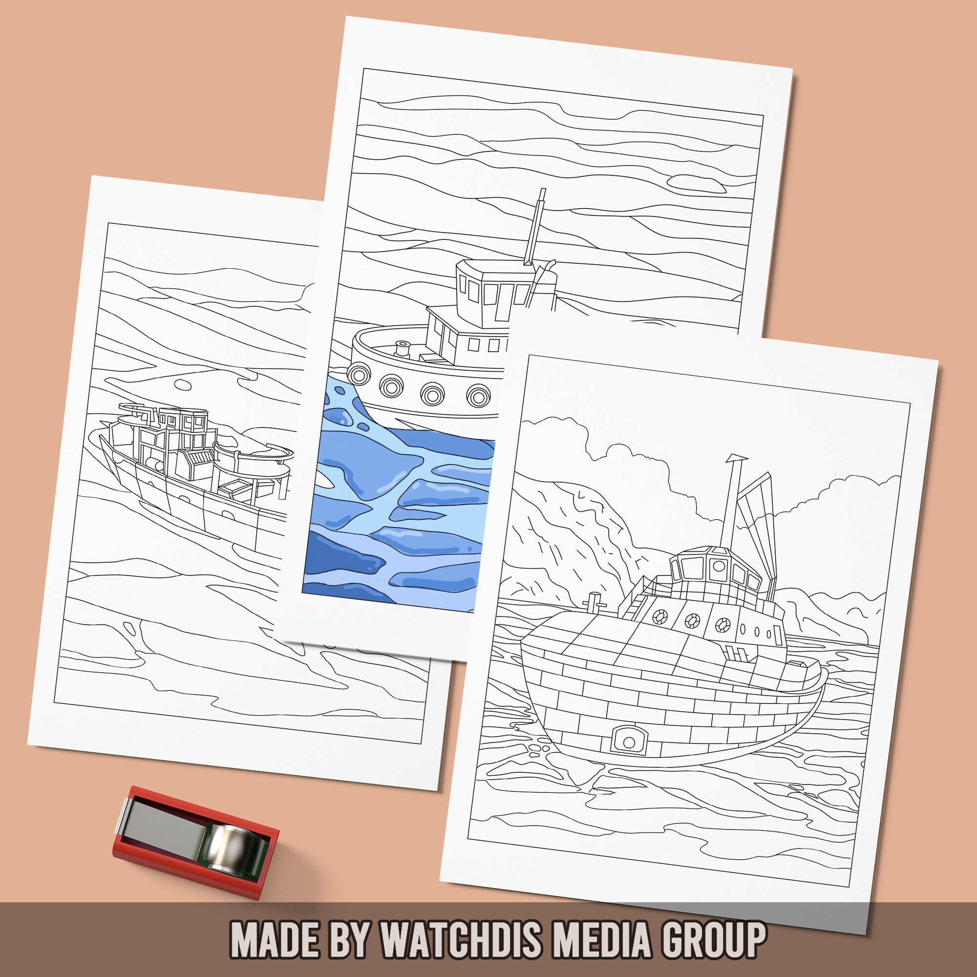 Instant Download Boat Themed Coloring Adventure Coloring Book - Etsy