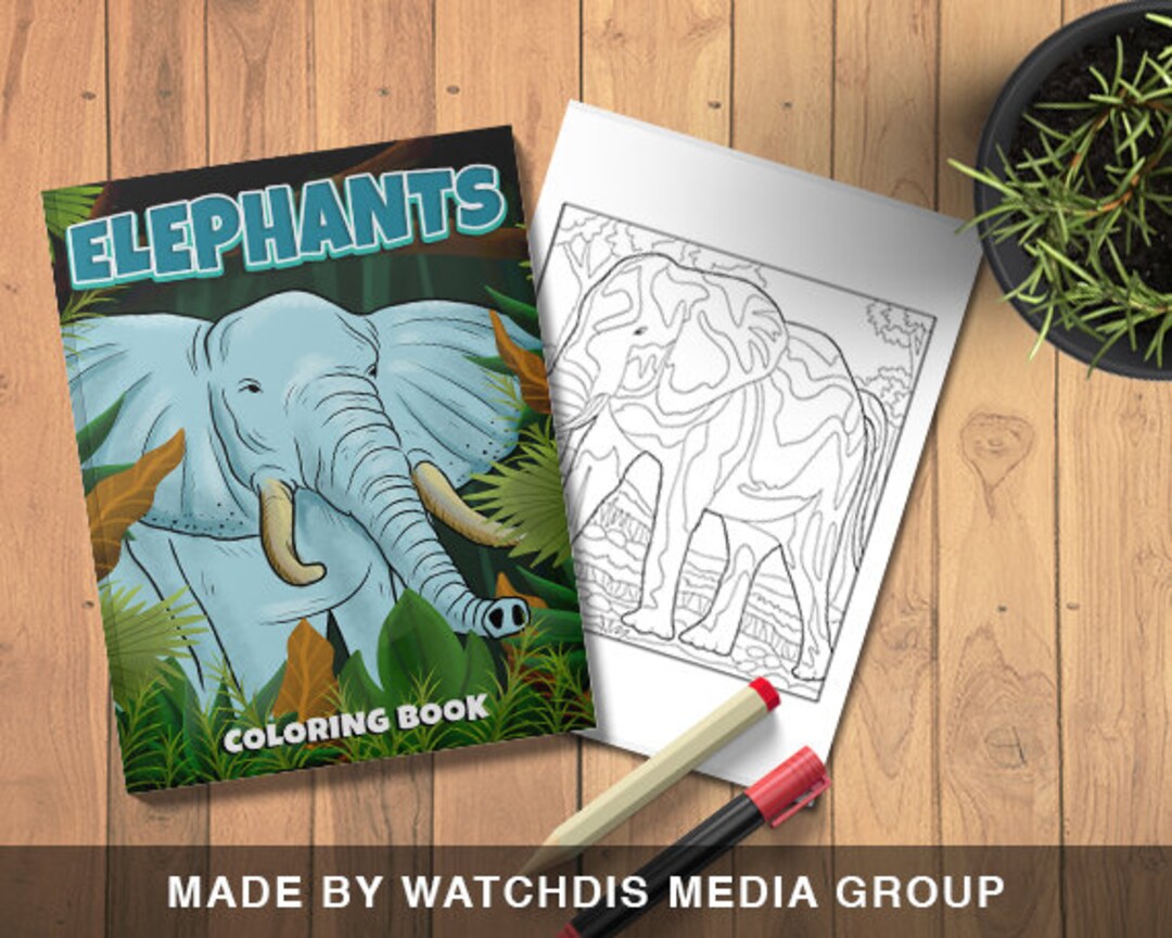 Elephants Coloring Book for Kids - Etsy