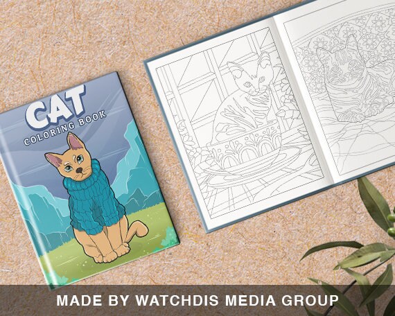 Cats Coloring Book for Kids and Adults - Etsy