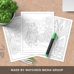 Cats Coloring Book for Kids and Adults - Etsy