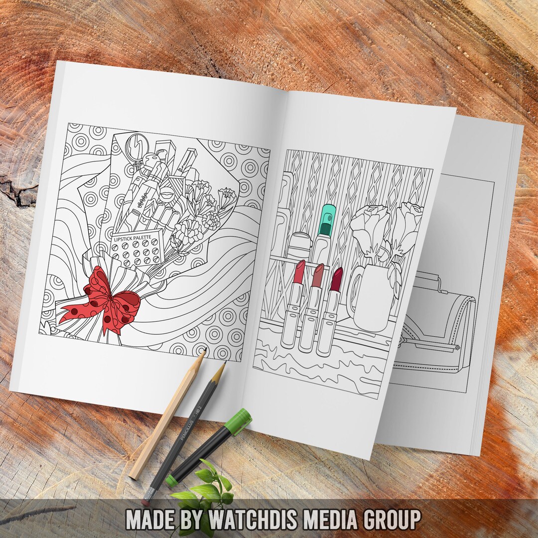 Makeup Coloring Book for Kids and Adults - Etsy