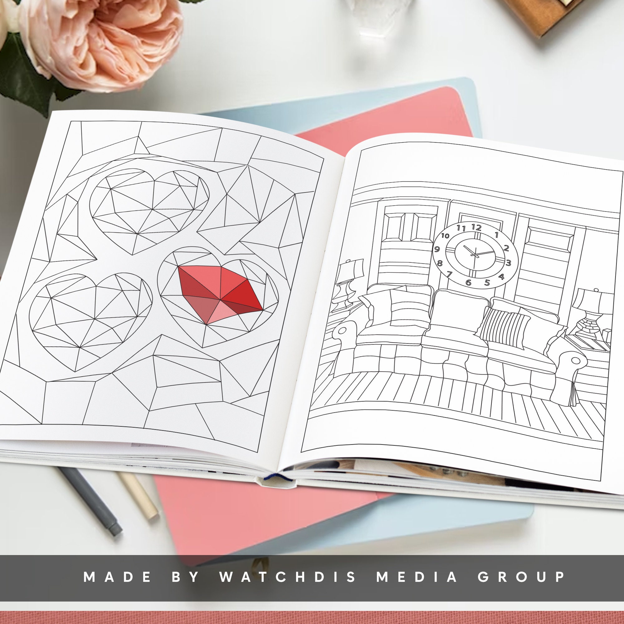 Home and Aesthetic Wall Pattern Coloring Book Digital - Etsy