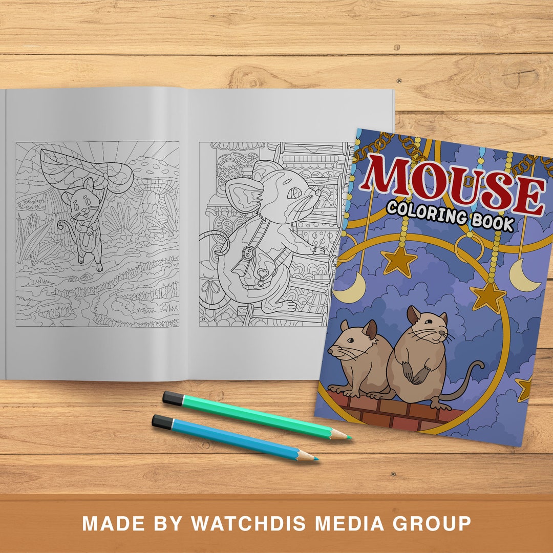 Digital Download Cute Mouse Coloring Book Digital Coloring - Etsy