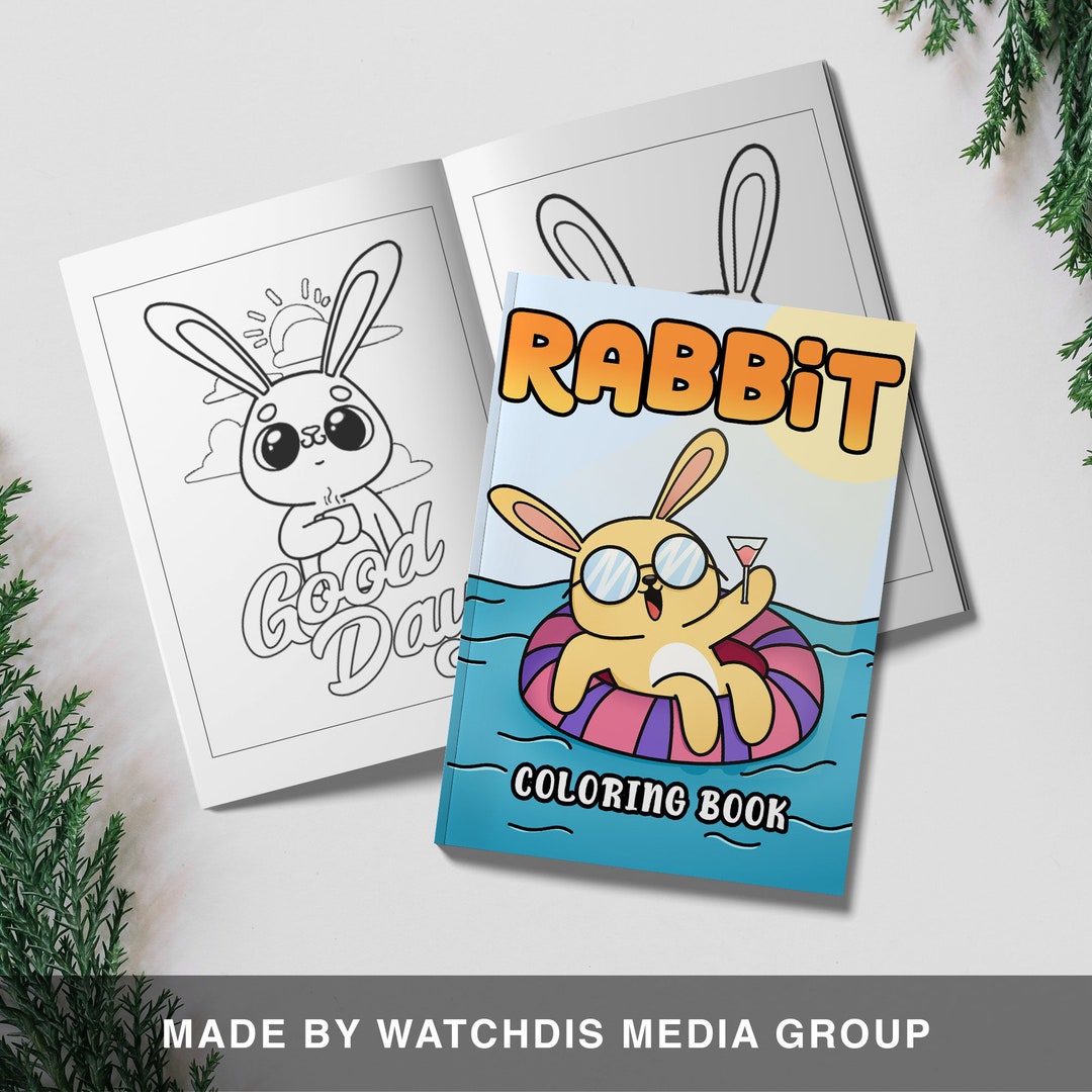 Anti Stress Rabbit Coloring Book With Text for Animal Lovers - Etsy