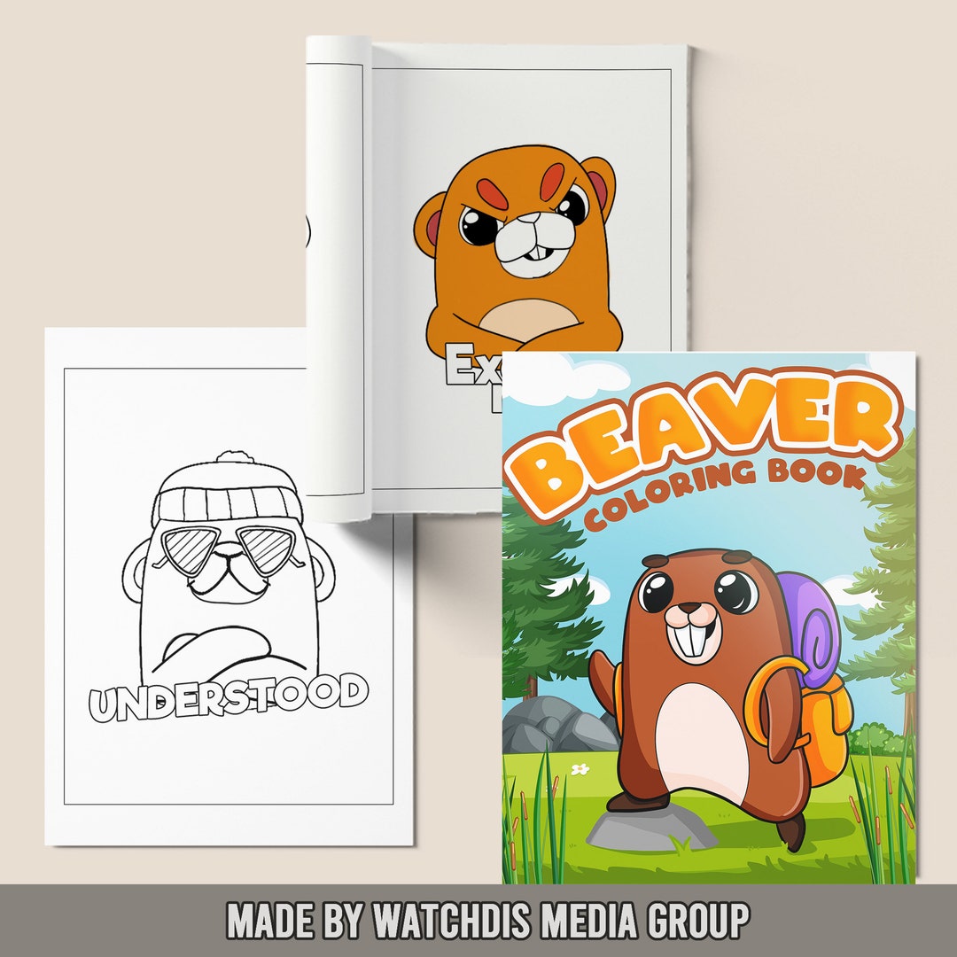 Stress Relieving Beaver Coloring Book With Text for Animal Lovers - Etsy