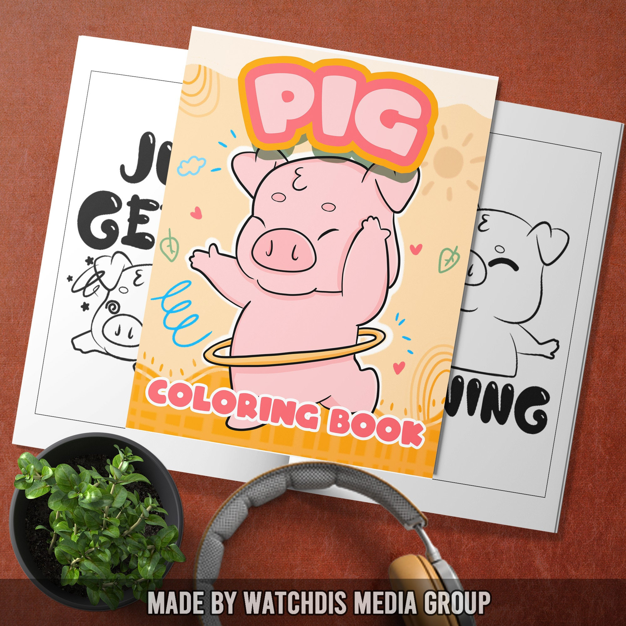 Stress Relief Pig Coloring Book Digital Coloring, Digital Prints, and ...