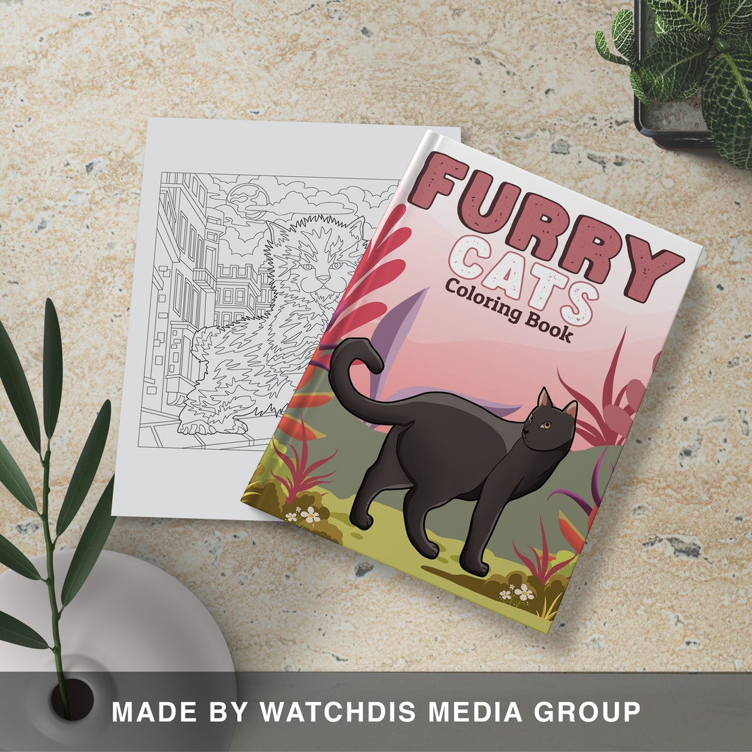 Anti-stress Furry Cat Coloring Book for Kids, Teens and Adults - Etsy
