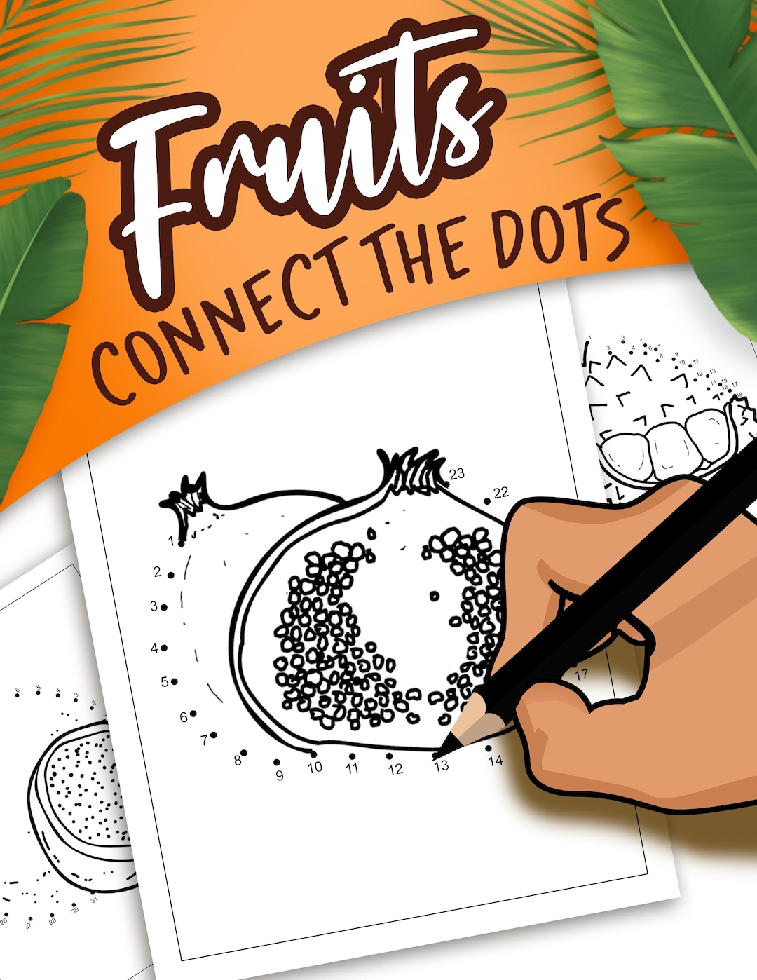 Stress Relief Fruit Connect the Dots Dot-to-dot Activity Book for Kids ...