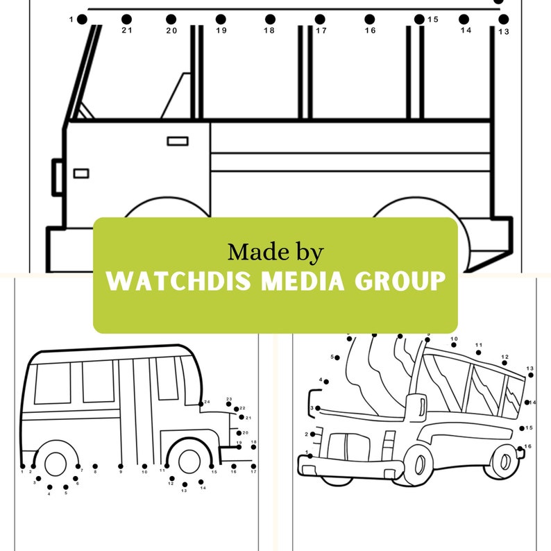 Bus Connect the Dots Dot-to-dot Activity Book for Kids - Etsy