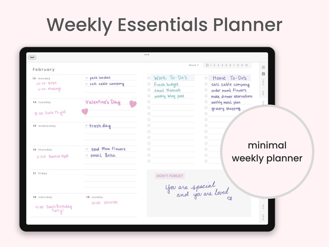 2023 Weekly Digital Planner Minimal Weekly Planner for Goodnotes No ...