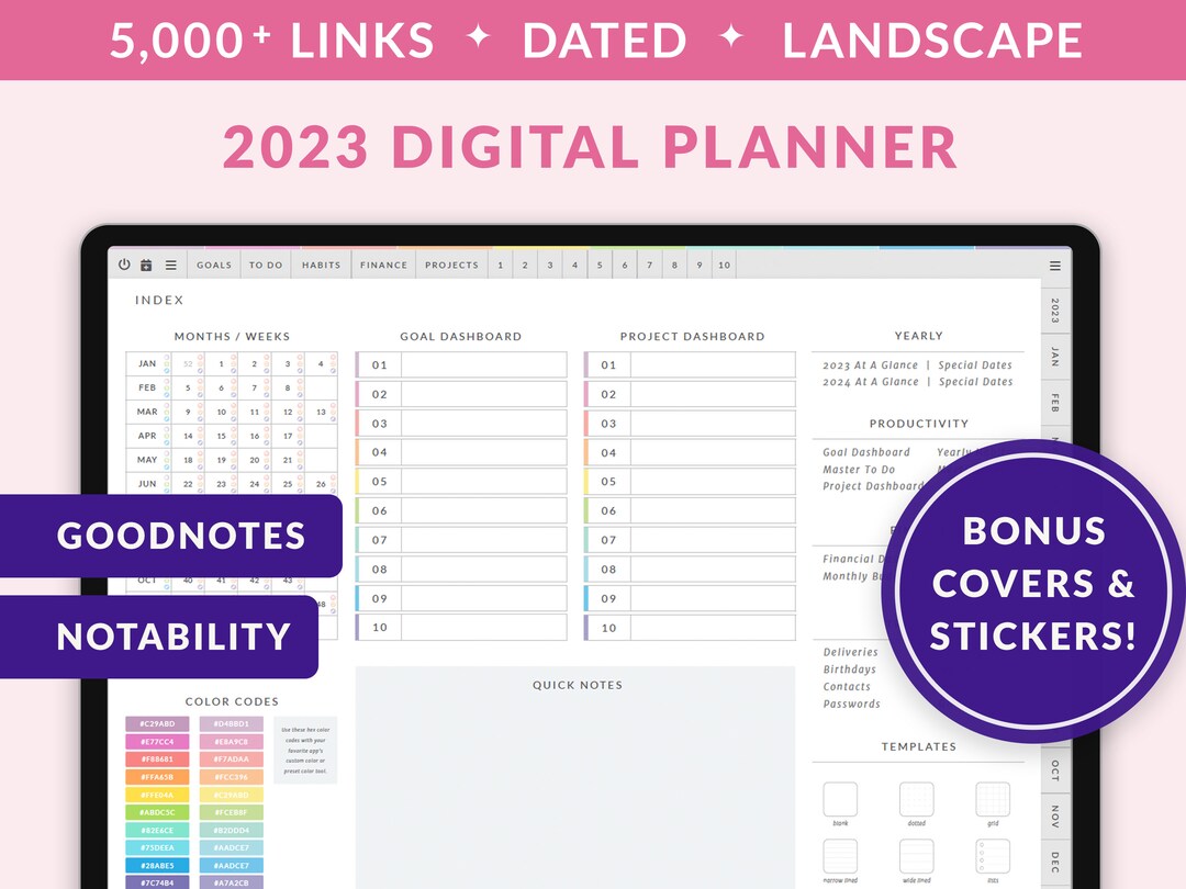 2023 Digital Planner | Goodnotes Planner, iPad Planner, Weekly Planner ...