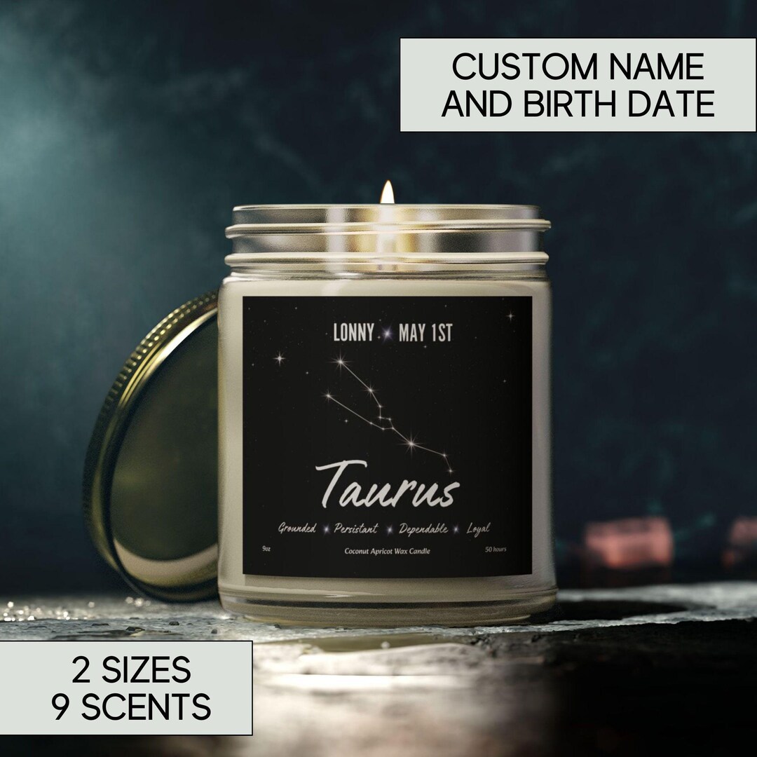 Personalized Zodiac Candle: Custom Birth Date Gift, Scented Astrology ...