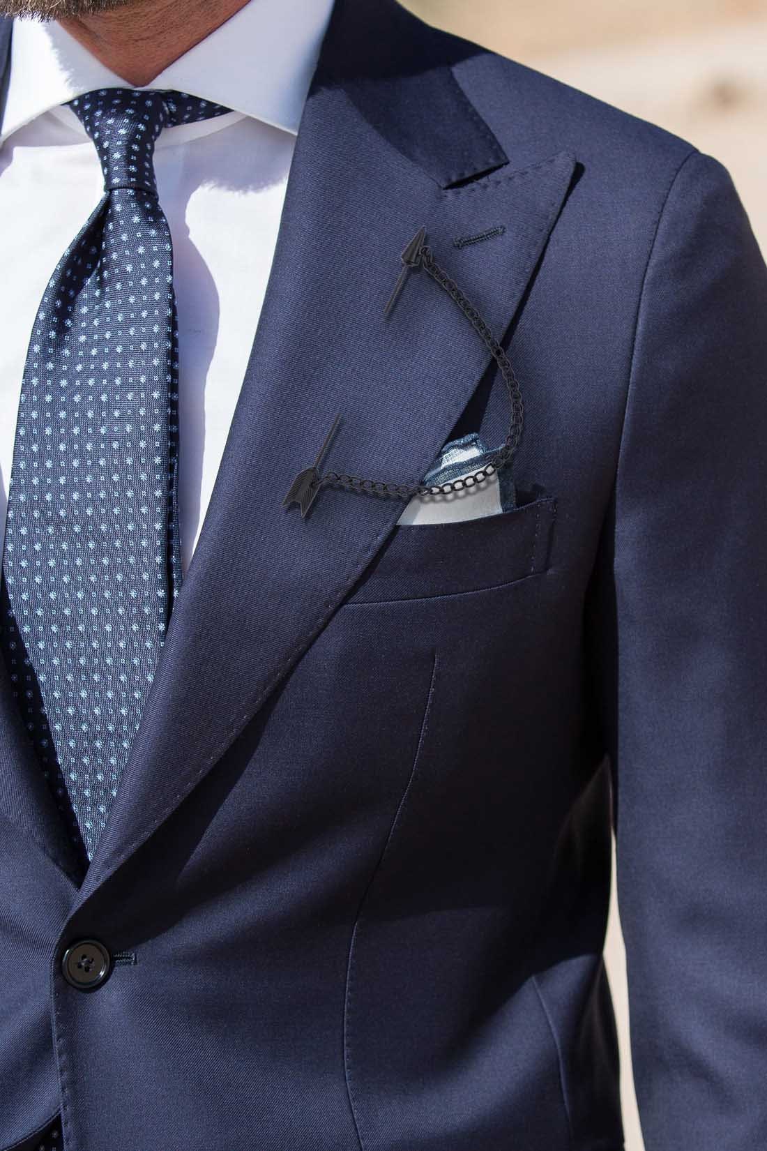 Arrow Black Metal With Chain Lapel Pin Wedding Accessories Groom ...