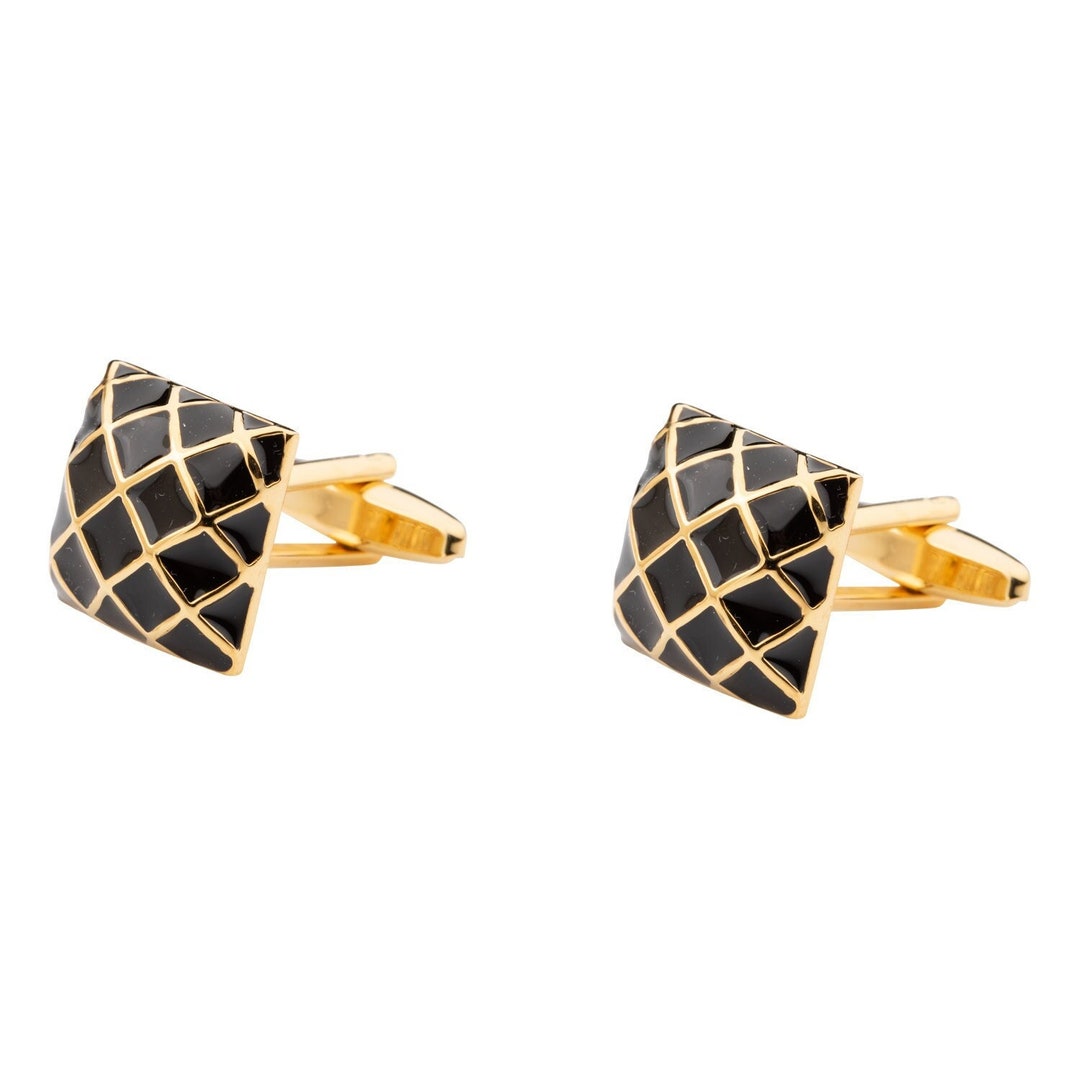 Black & Gold Cufflinks for Formal Event, Casual Party, Husband Gift ...