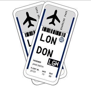 Editable Plane Ticket - London Gatwick - Etsy