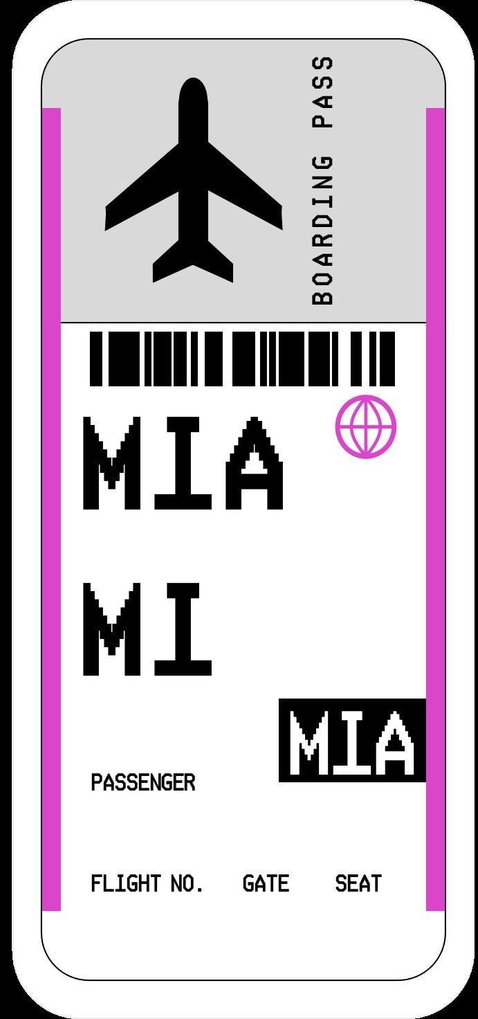 Editable Plane Ticket - MIAMI - Etsy