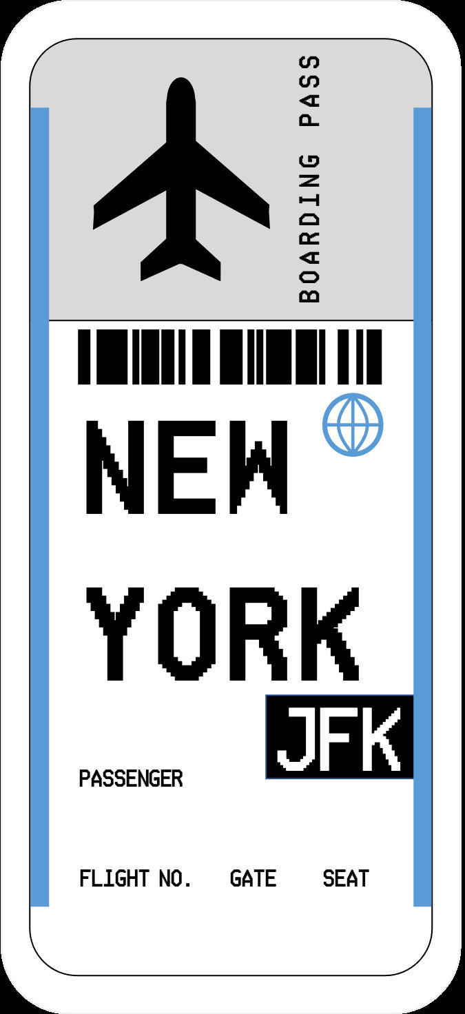 Editable Plane Ticket - New York - Etsy