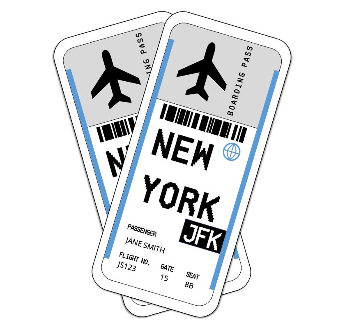 Editable Plane Ticket - New York - Etsy
