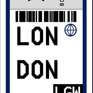 Editable Plane Ticket - London Gatwick - Etsy