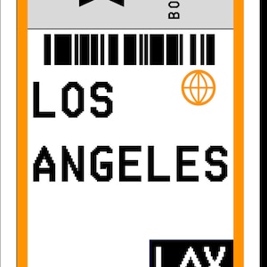 Editable Plane Ticket - LOS ANGELES - Etsy