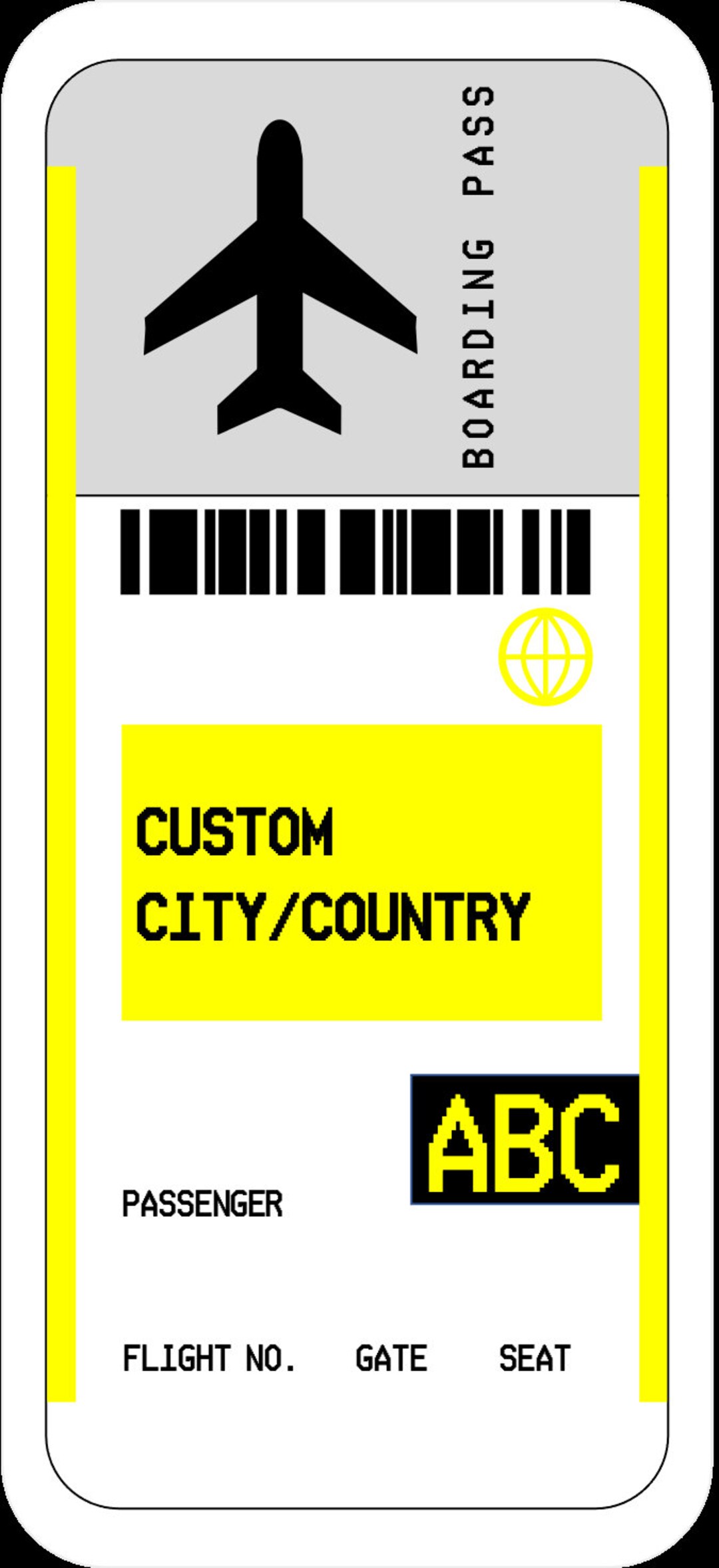 Editable Plane Ticket - CUSTOM CITY - Etsy