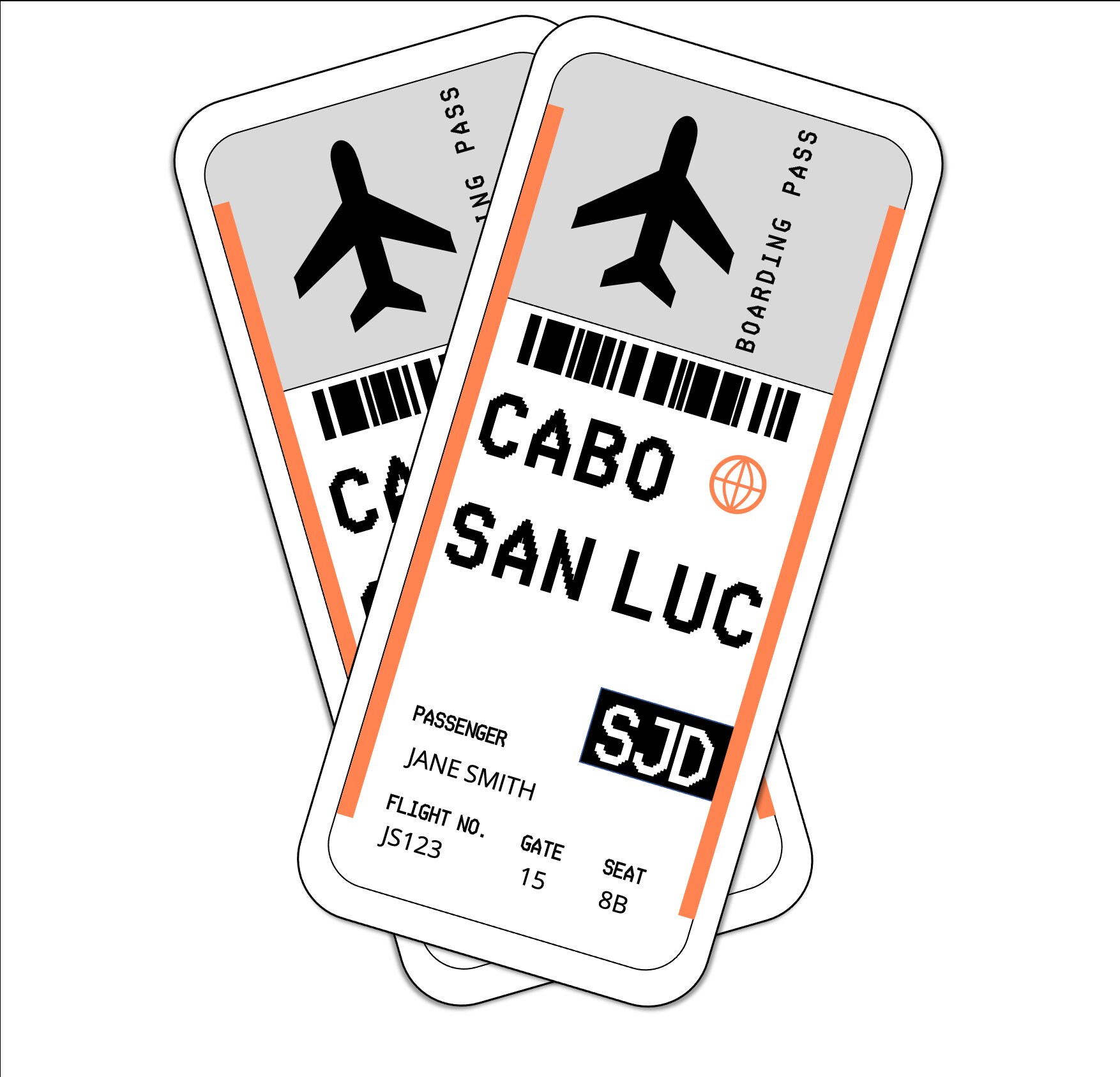 Editable Plane Ticket - Cabo San Lucas - Etsy