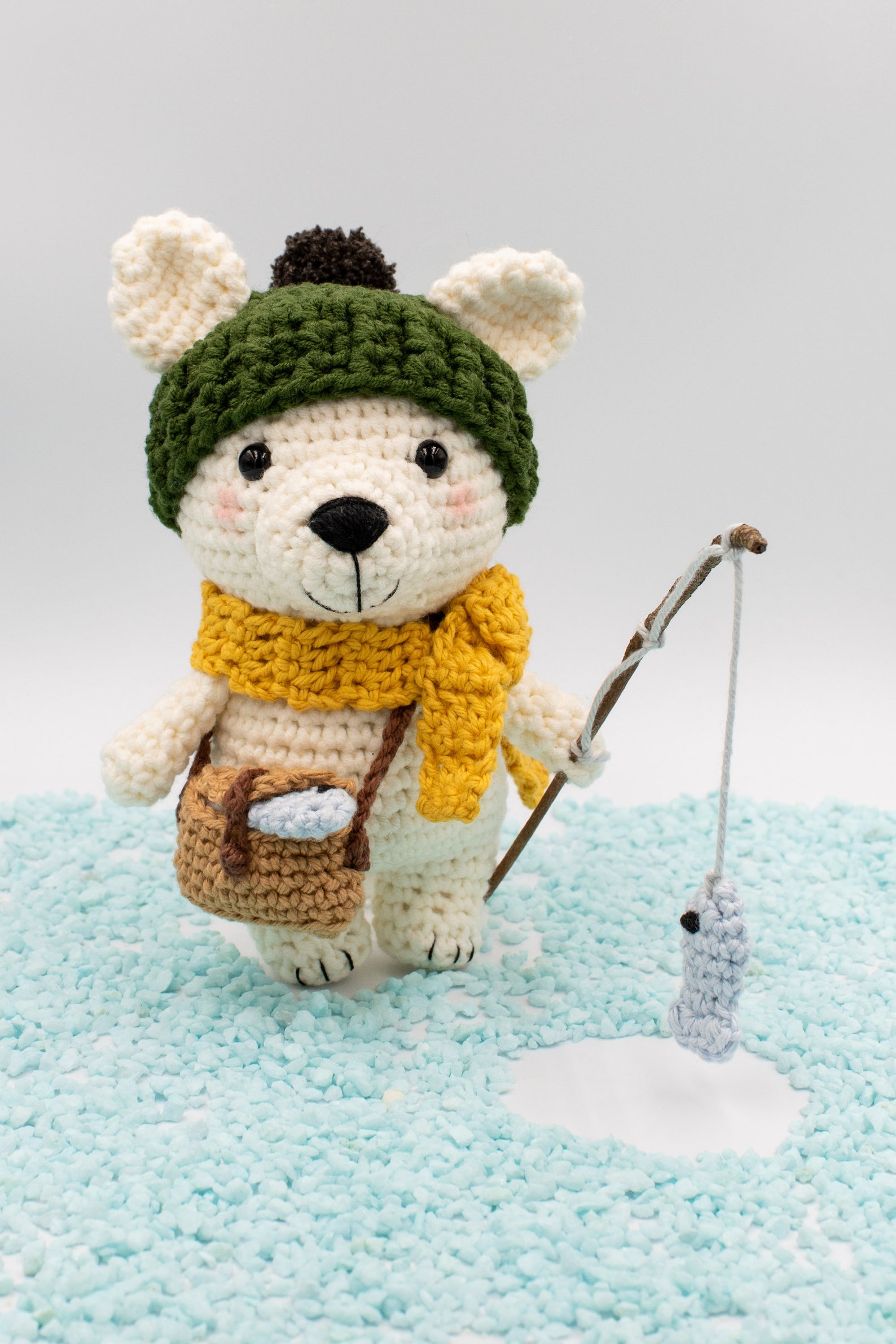 Bruno the Fishing Polar Bear Amigurumi Pattern, Crochet Bear Pattern ...