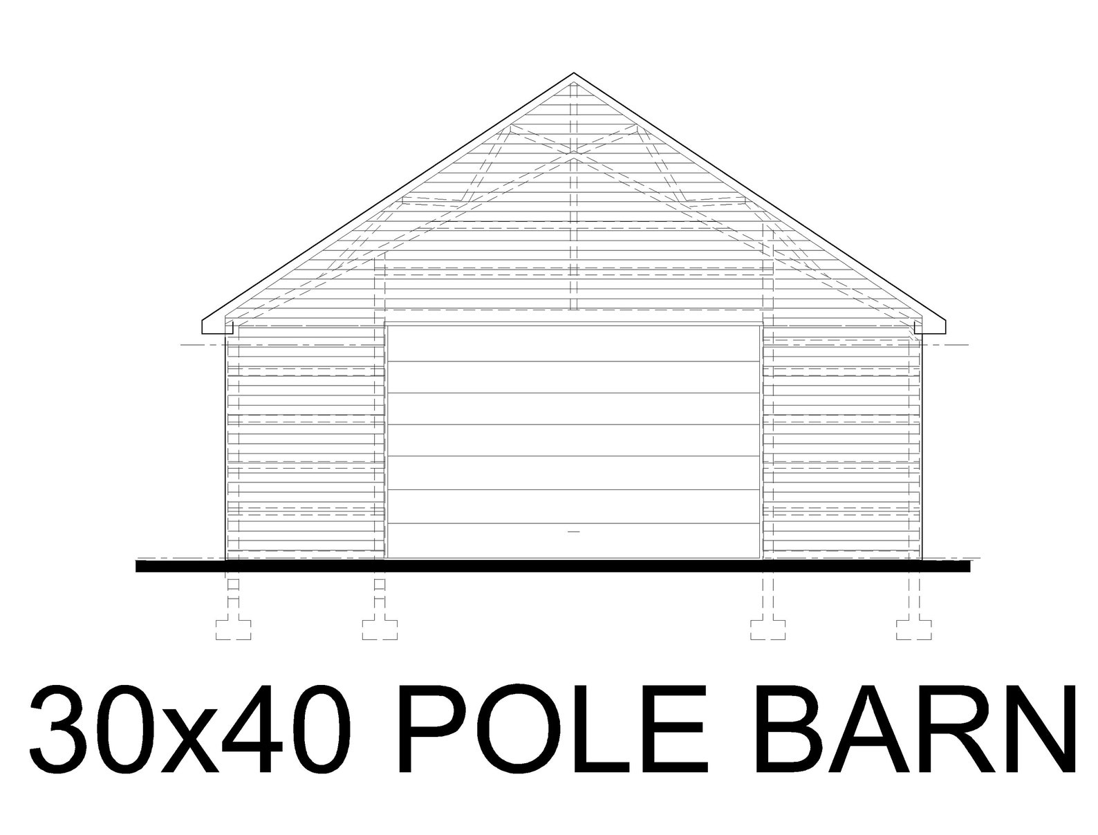30x40 POLE BARN Plans-architectural Blueprints-vaulted Ceilings for Car ...