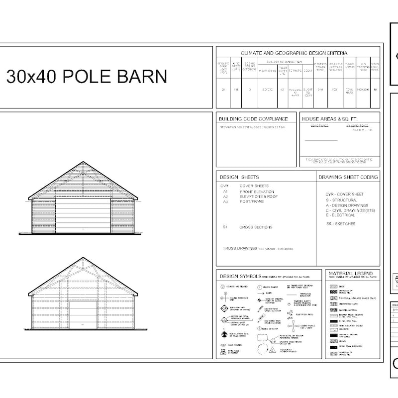 Pole Barn Blueprints - Etsy